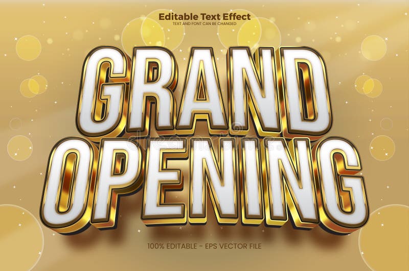 Grand Opening Editable Text Effect in Modern Trend Style Stock Vector ...