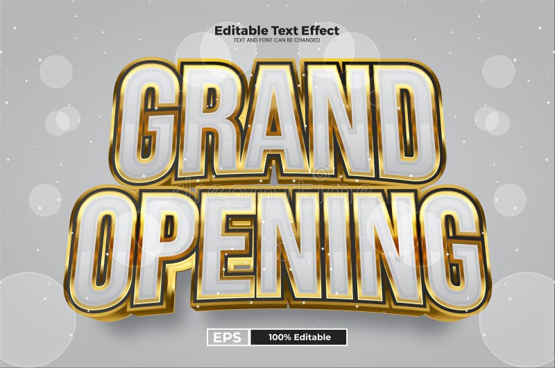 Grand Opening Editable Text Effect in Modern Trend Style Stock Vector ...