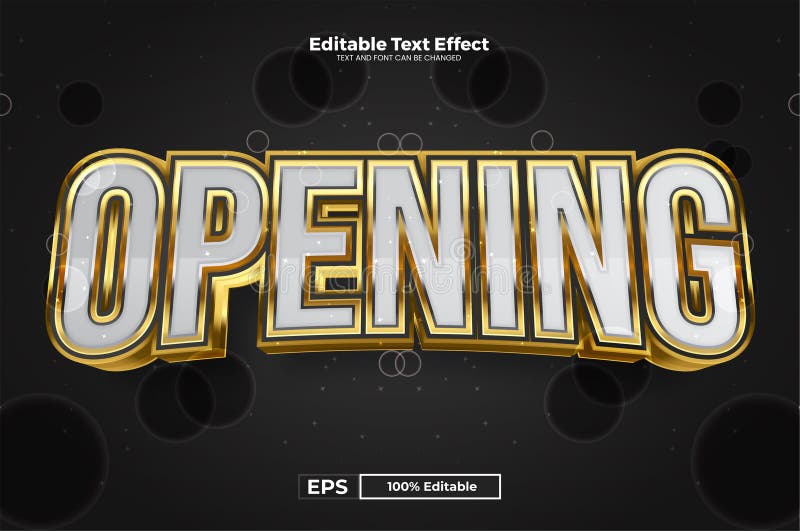 Grand Opening Editable Text Effect in Modern Trend Style Stock Vector ...