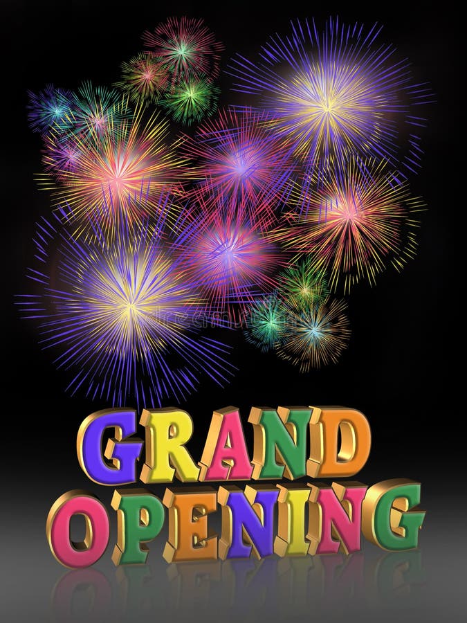 Grand Opening Sign Template Stock Illustration - Illustration of party ...
