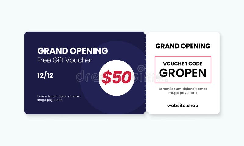 Gift Voucher Card 50 Cashback Template Design with Coupon Code ...