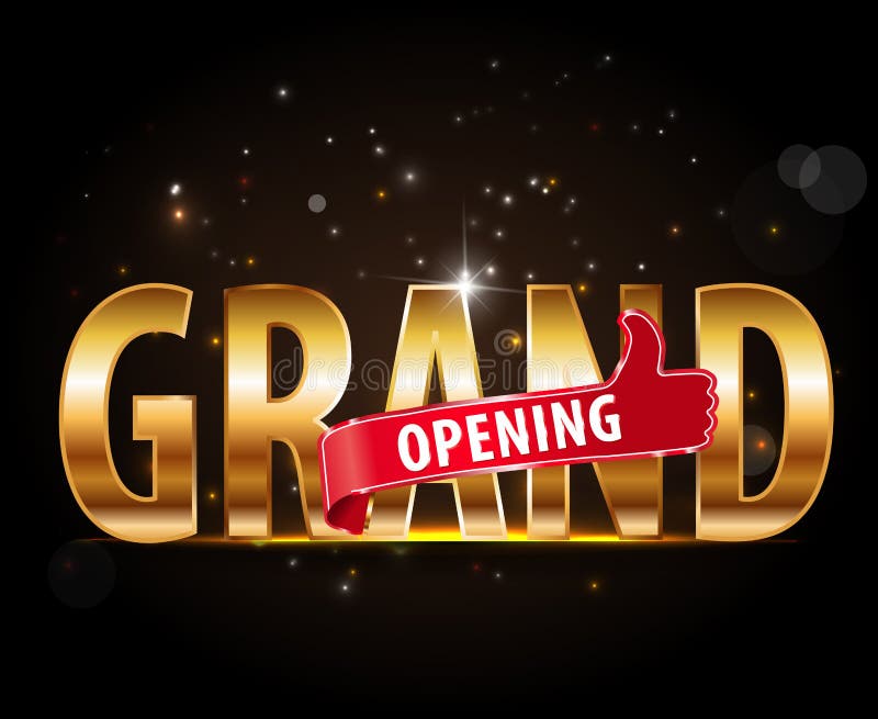Grand Opening Golden Typography Graphic Design Stock Vector ...