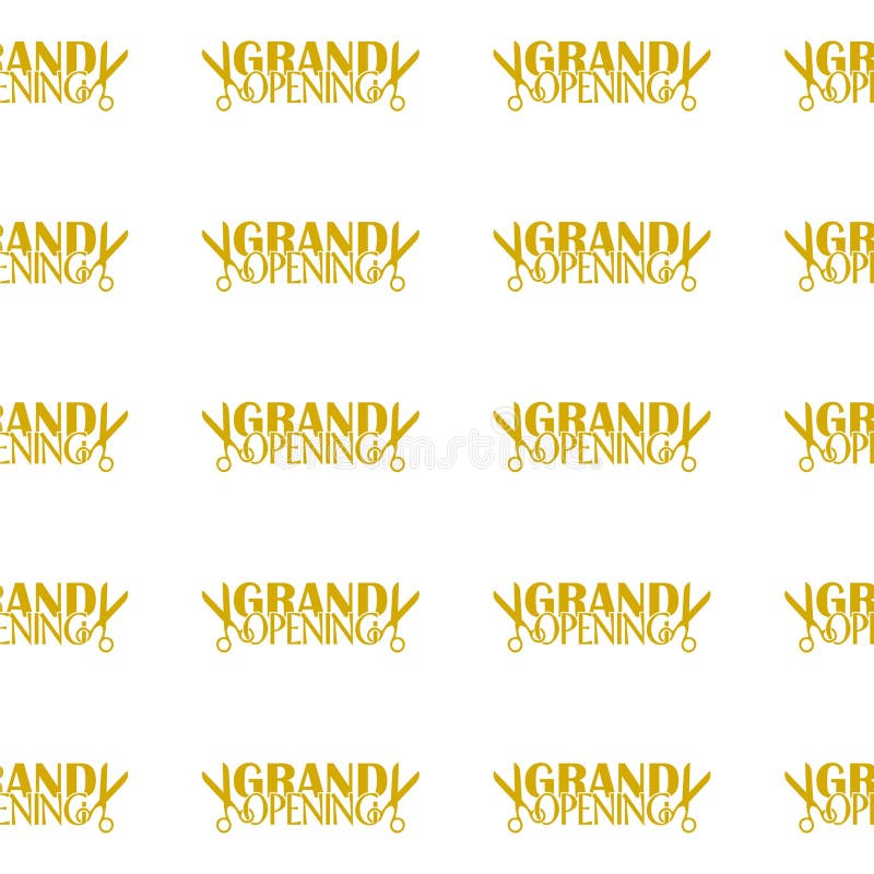 Grand Opening Icon Seamless Pattern Stock Vector - Illustration of ...