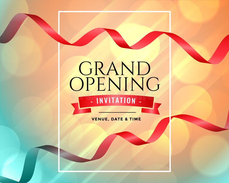 Grand Opening Inauguration Invitation Template Stock Vector ...