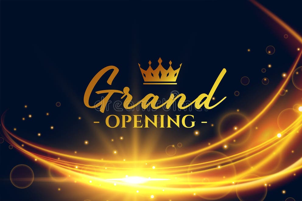 Grand Opening Inauguration Poster with Shiny Light Effect Stock Vector ...