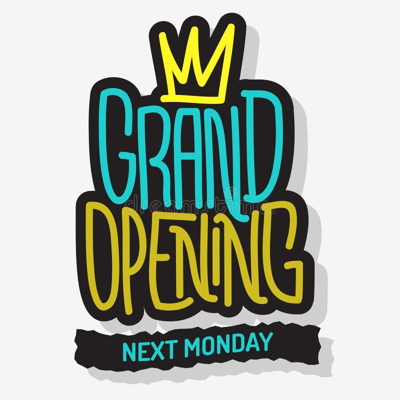 Grand Opening Lettering Type Design Message Vector Graphic Stock Vector ...