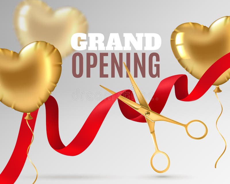 Grand Opening Banners. Luxury Festive Invitation Card with Red and ... Grand Opening Banners. Luxury Festive Invitation Card with Red and ...