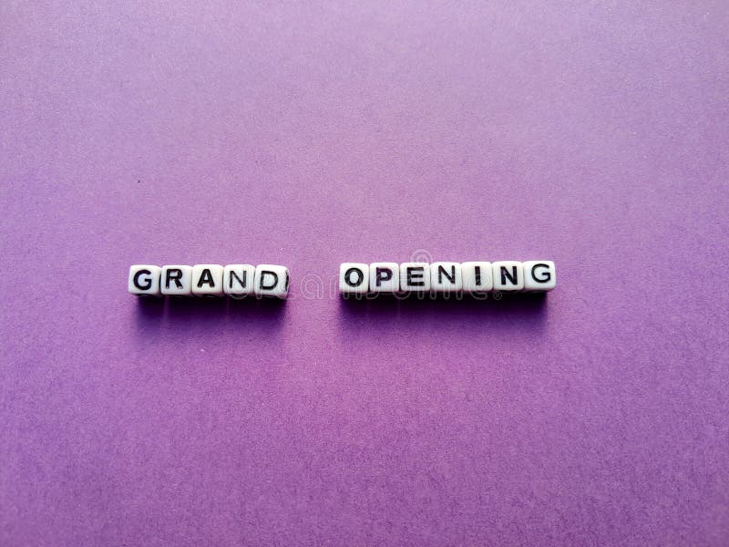 Grand Opening Message on a Purple Background Stock Photo - Image of ...