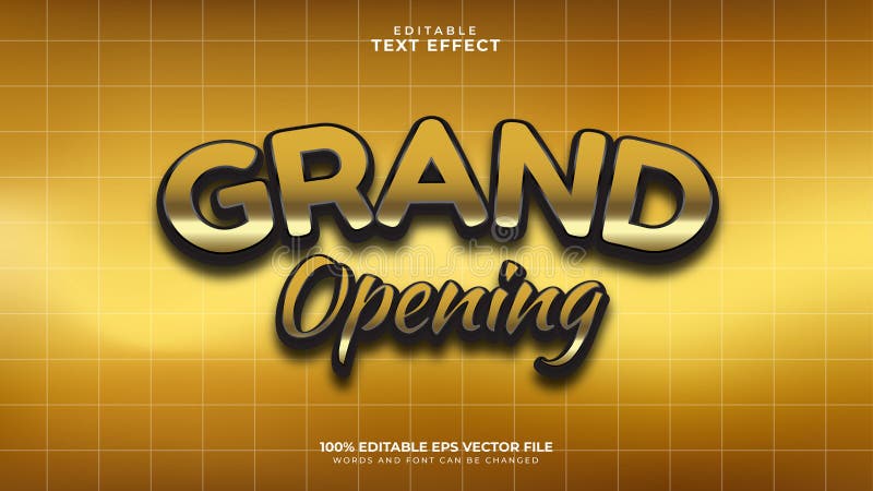 Grand Opening Text Effect, Editable Text Effect Stock Vector ...
