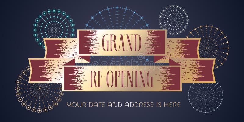 Grand Opening or Re Opening Vector Background. Stock Illustration ...