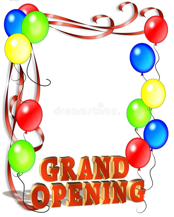 Grand Opening Sign Template Stock Illustration - Illustration of party ...