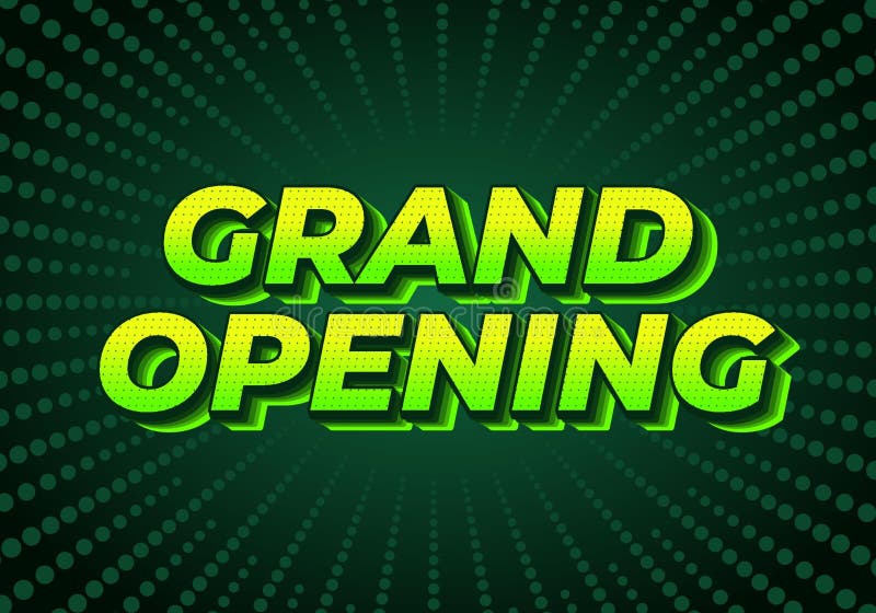 Grand Opening. Text Effect in 3D Look with Eye Catching Colors Stock ...