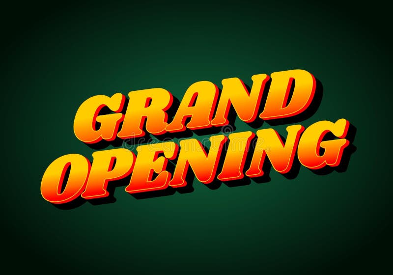 Grand Opening. Text Effect in 3D Look with Eye Catching Colors Stock ...