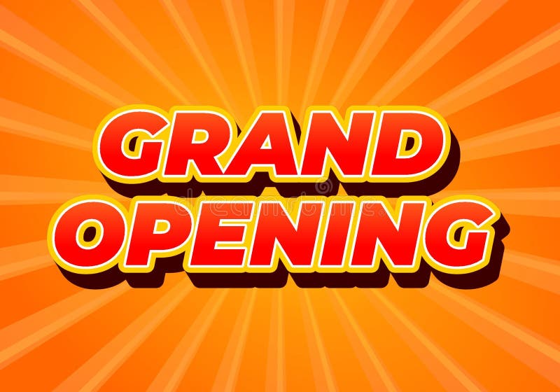 Grand Opening. Text Effect in 3D Look with Eye Catching Colors Stock ...