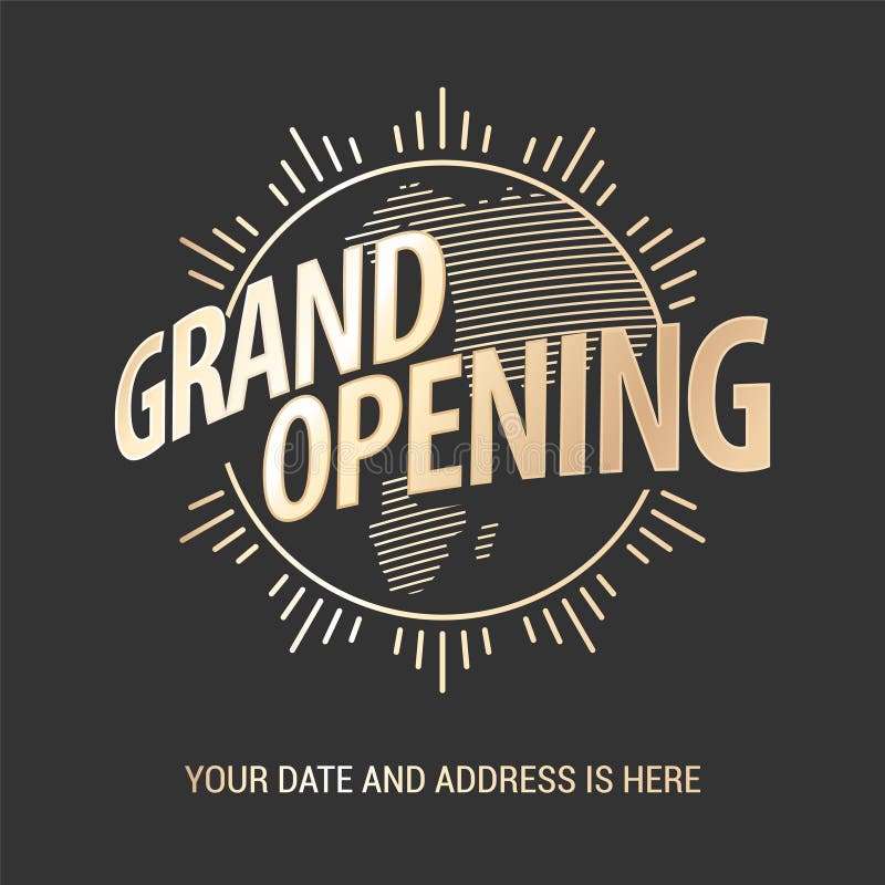 Grand Opening Vector Banner Stock Vector - Illustration of festive ...