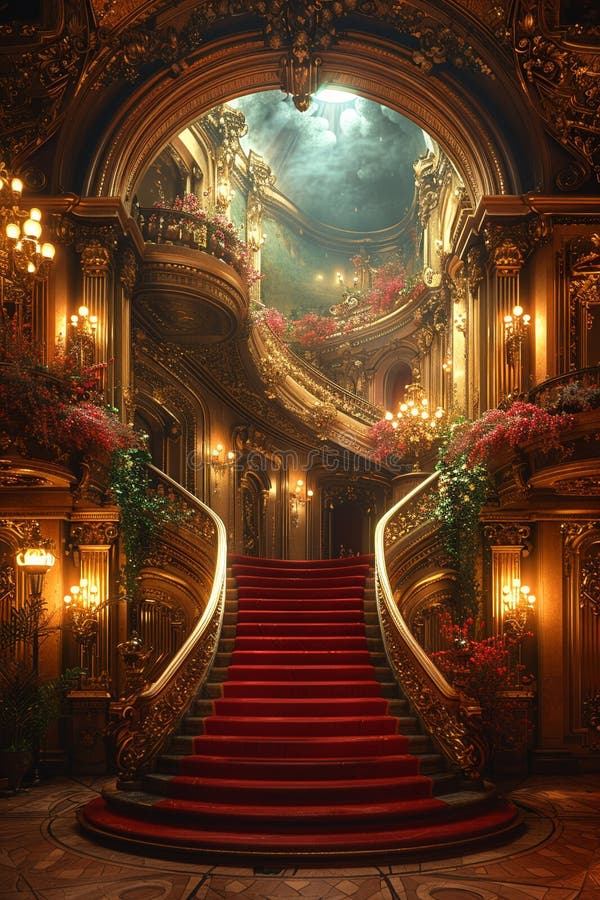Grand Opera House with Opulent Details and a Majestic Stage3D Render ...
