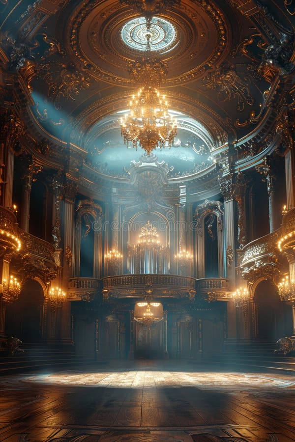 Grand Opera House with Opulent Details and a Majestic Stage3D Render ...