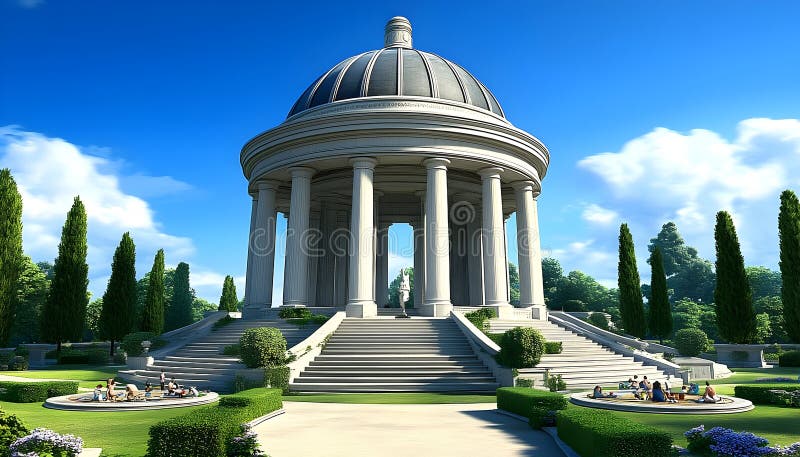 AI-Generated Classical Rotunda Stock Illustration - Illustration of ...