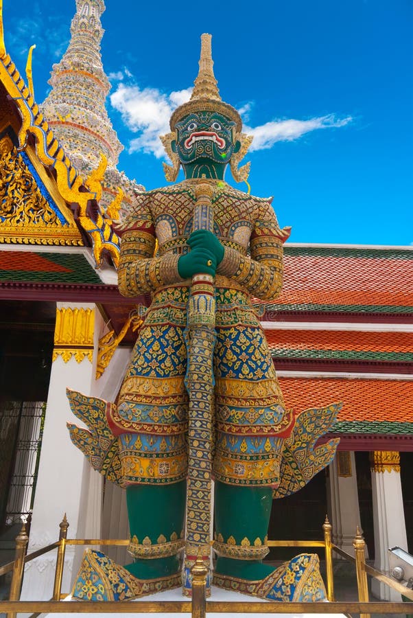 Mythical Giant Guardian at Wat Phra Kaew, Bangkok Stock Image - Image ...