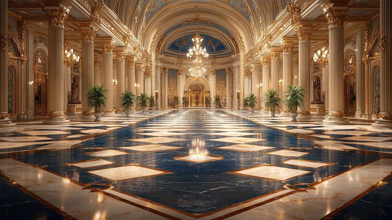 Grand palace hall stock illustration. Illustration of gold - 365658976