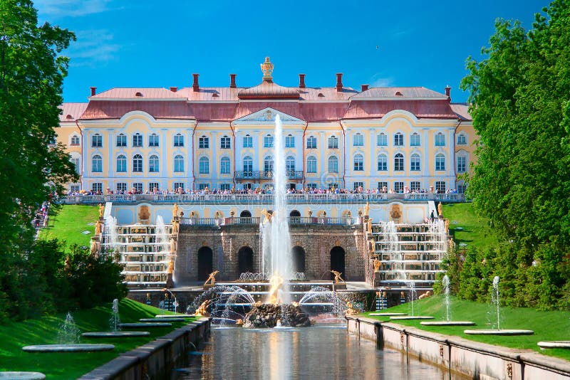 Grand Petergof Palace stock photo. Image of fountain - 26963108
