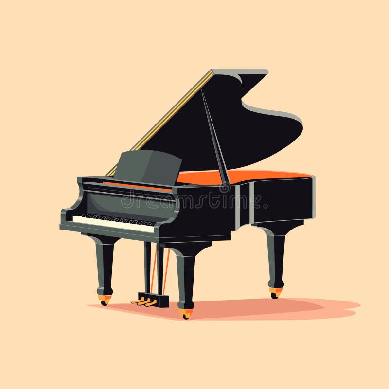 Vector Illustration of a Grand Piano in Cartoon Style Stock Vector ...