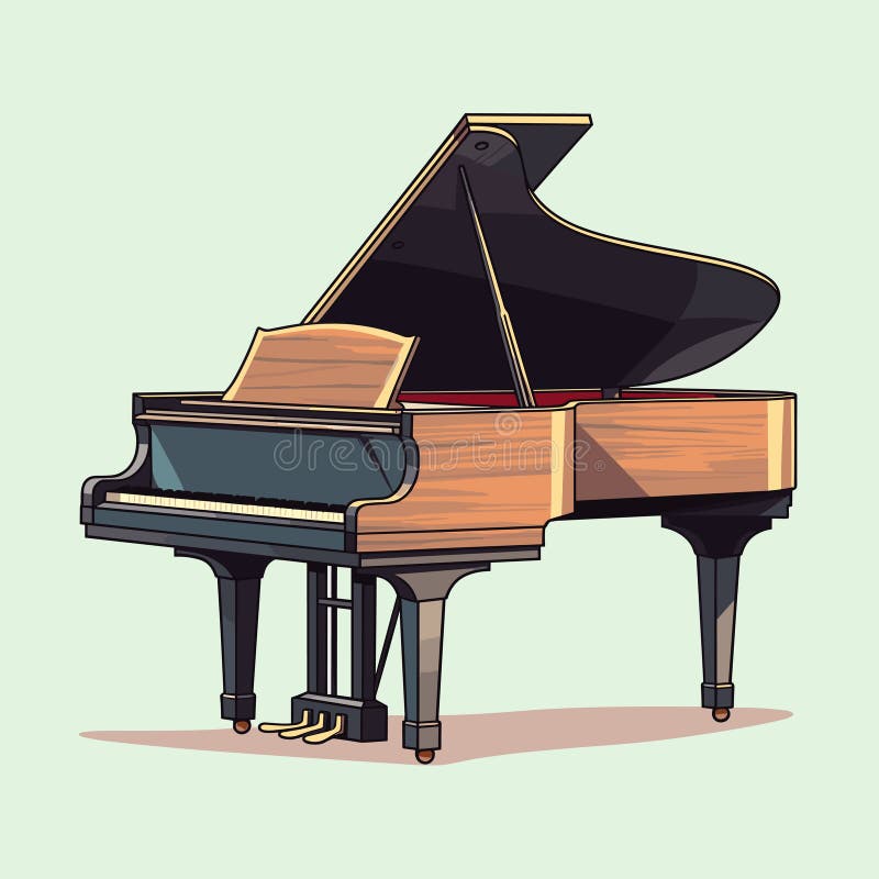 Vector Illustration of a Grand Piano in Cartoon Style Stock ...