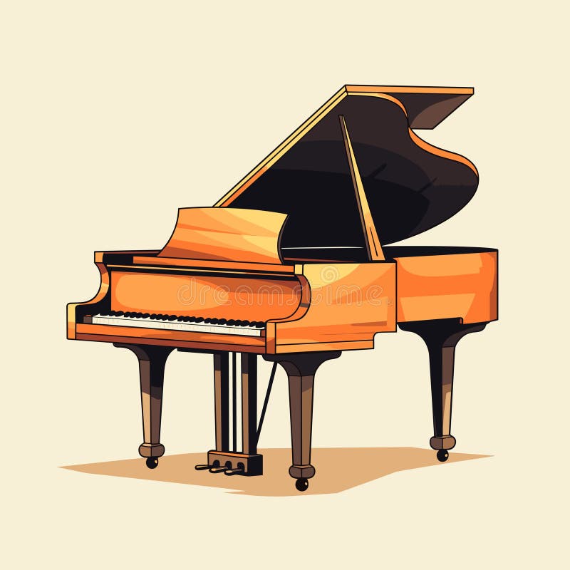 Vector Illustration of a Grand Piano in Cartoon Style Stock Vector ...