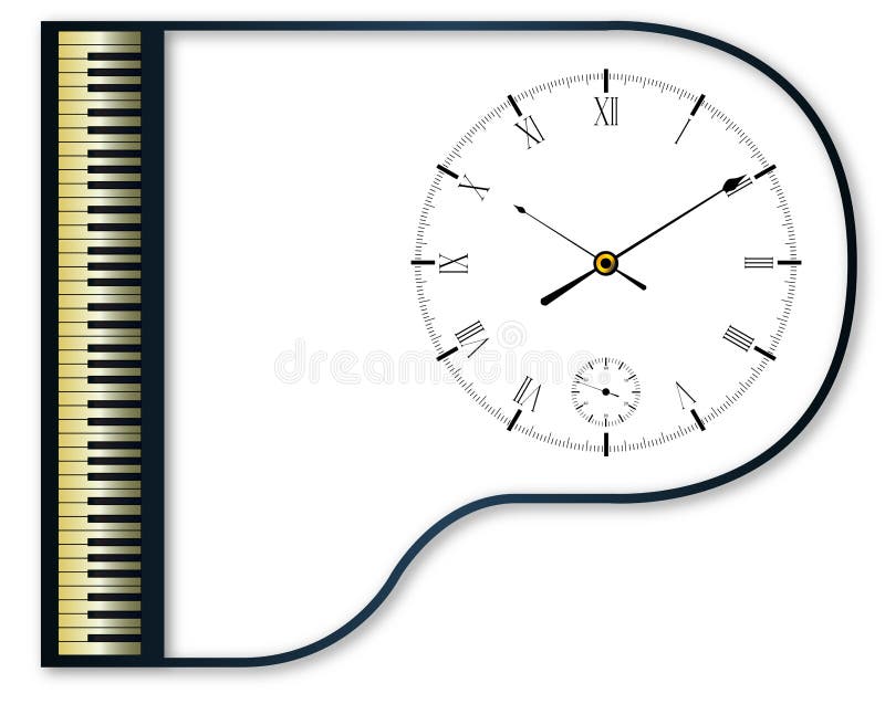 Grand Piano Keeping Time stock illustration. Illustration of vector ...