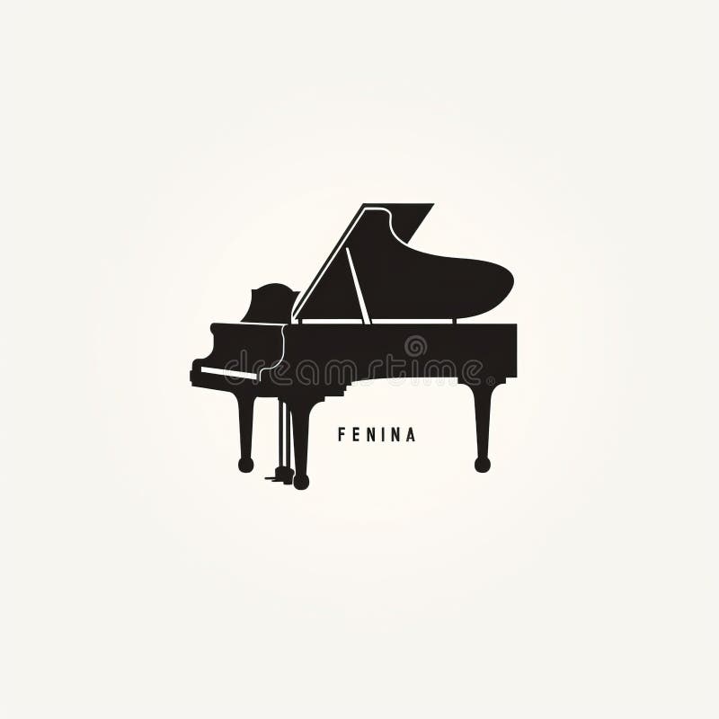 Grand Piano Logo Design Template Design in Line Art Style Stock ...
