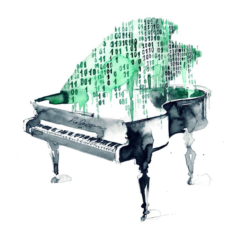 Grand Piano Sound Music Binary Code Stock Illustrations – 1 Grand Piano ...