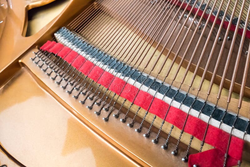 Grand Piano Strings. Piano Inside Stock Photo - Image of detail, silver ...