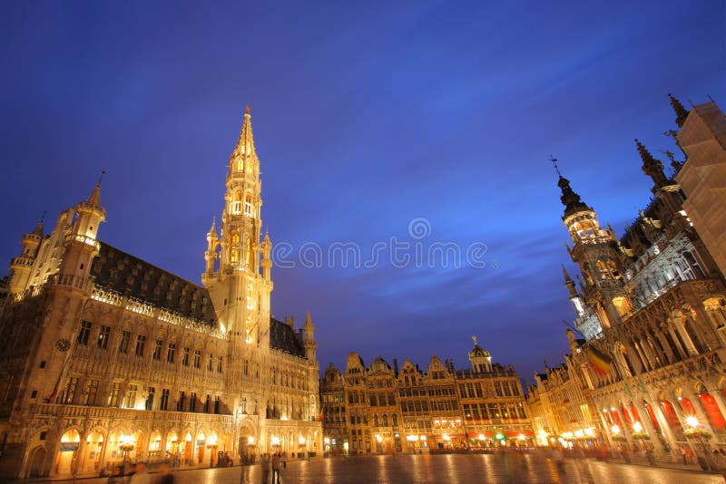 Grand place, Brussels stock photo. Image of europe, illuminated - 5825688