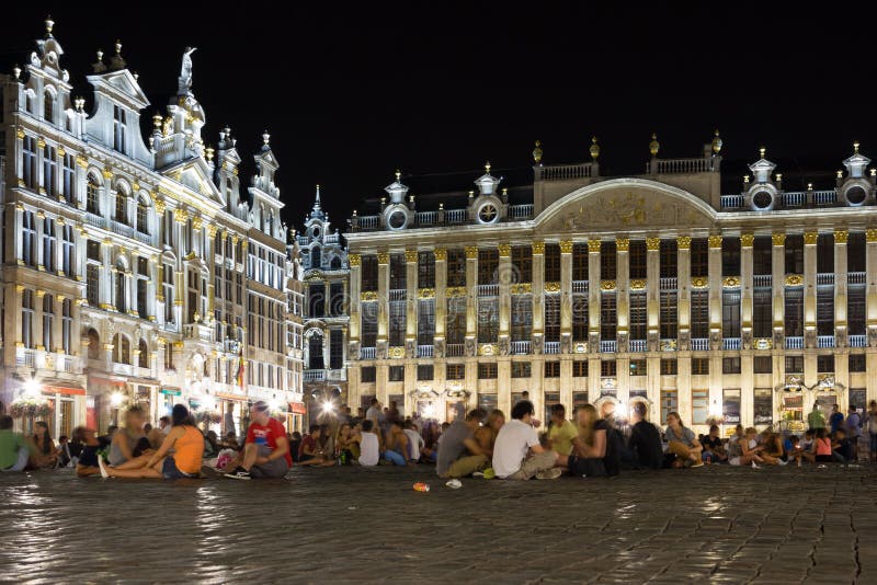 Grand Place at Night. Brussels Editorial Photography - Image of ...