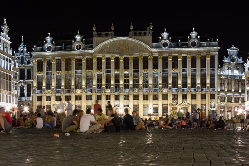 Grand Place at Night. Brussels Editorial Image - Image of belgian ...