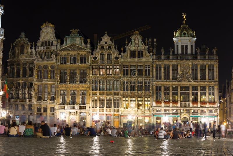 Grand Place at Night. Brussels Editorial Photography - Image of brabant ...
