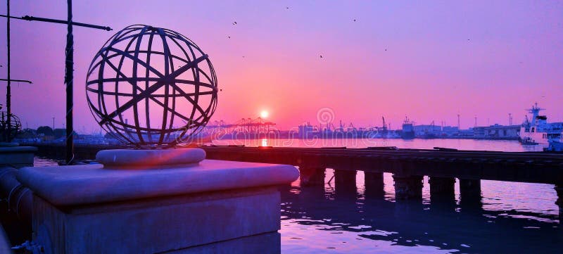 Grand port with port stock image. Image of evening, morning - 258464511