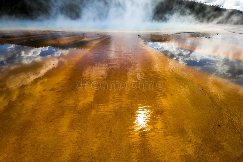 Grand Prismatic Spring Pool in Yellowstone Stock Image - Image of ...