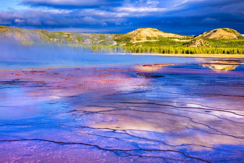 Grand Prismatic Spring stock photo. Image of park, geyser - 86356868
