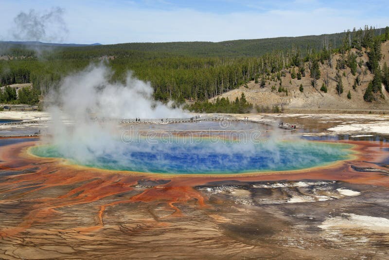 Grand Prismatic Pool Yellowstone National Park Stock Photo - Image of ...
