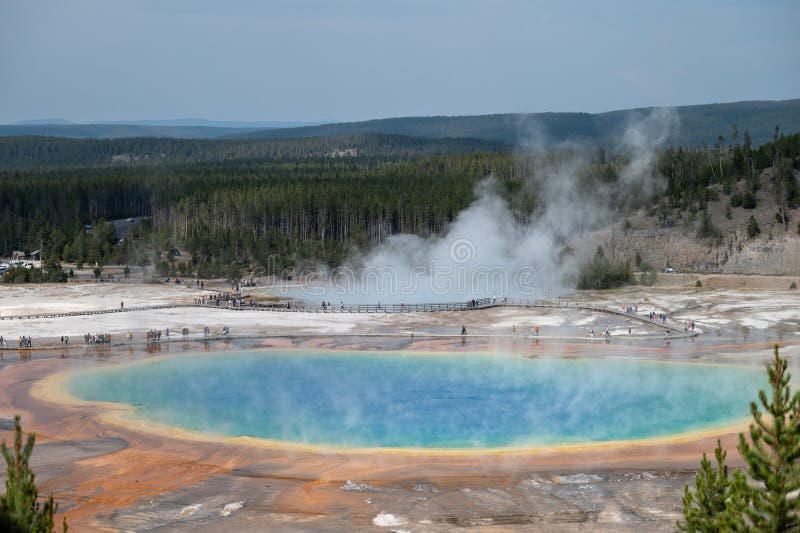 The Grand Prismatic Spring in Yellowstone National Park Stock Photo ...