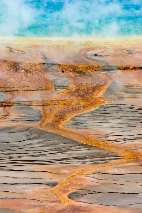 Grand Prismatic Spring stock image. Image of flowing - 70550049