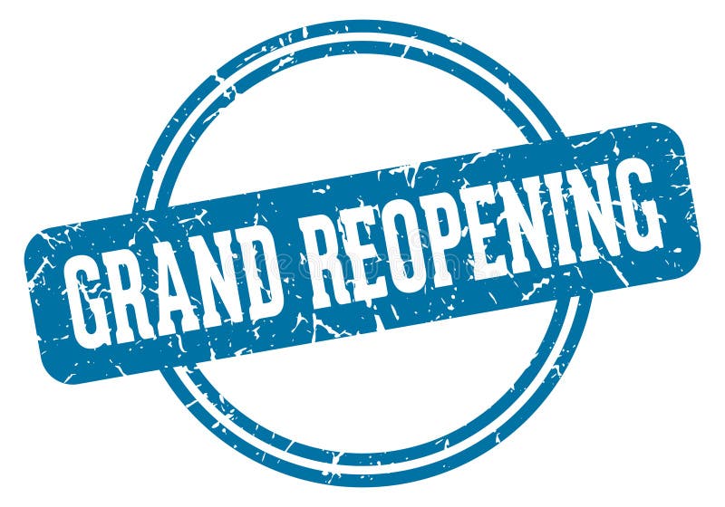 Grand reopening stamp stock vector. Illustration of textured - 360709155