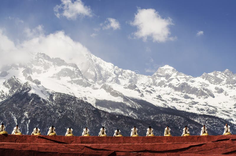 The grand show in LIJIANG editorial photography. Image of orange - 73459617