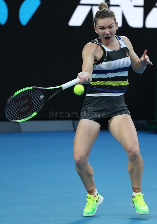 Grand Slam Champion Simona Halep of Romania in Action during Her Round ... Grand Slam Champion Simona Halep of Romania in Action during Her Round ...