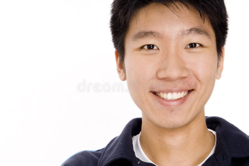 Grand sourire image stock. Image du collet, verticale, raies - 759733