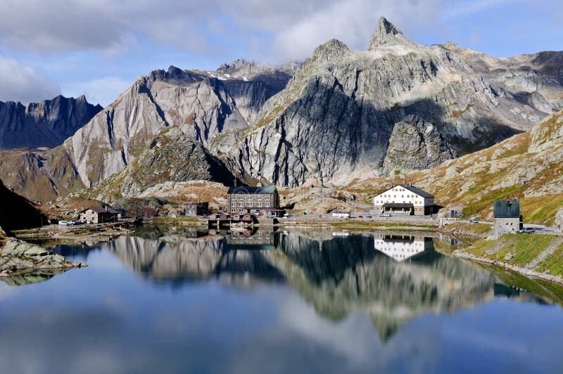 Grand St Bernard Pass stock photo. Image of lake, alpine - 18996012