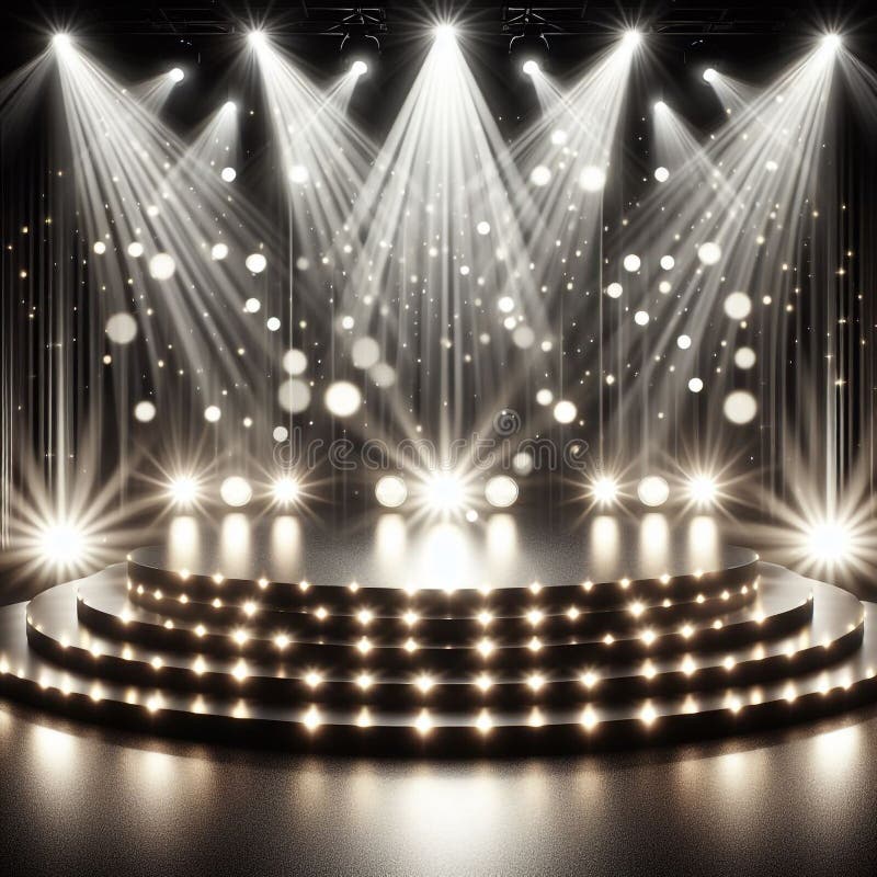 Grand Stage with Spot Lights Background Stock Illustration ...