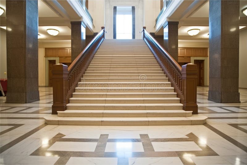 Grand Stairs Inside a Courthouse Stock Photo - Image of interior ...