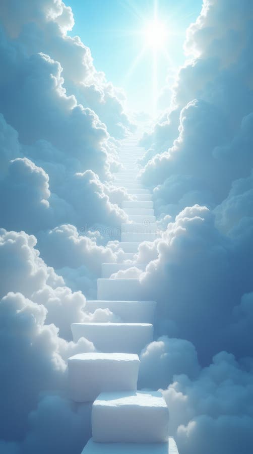 Grand Stairway of Clouds Ascending To a Brilliant Light Stock ...